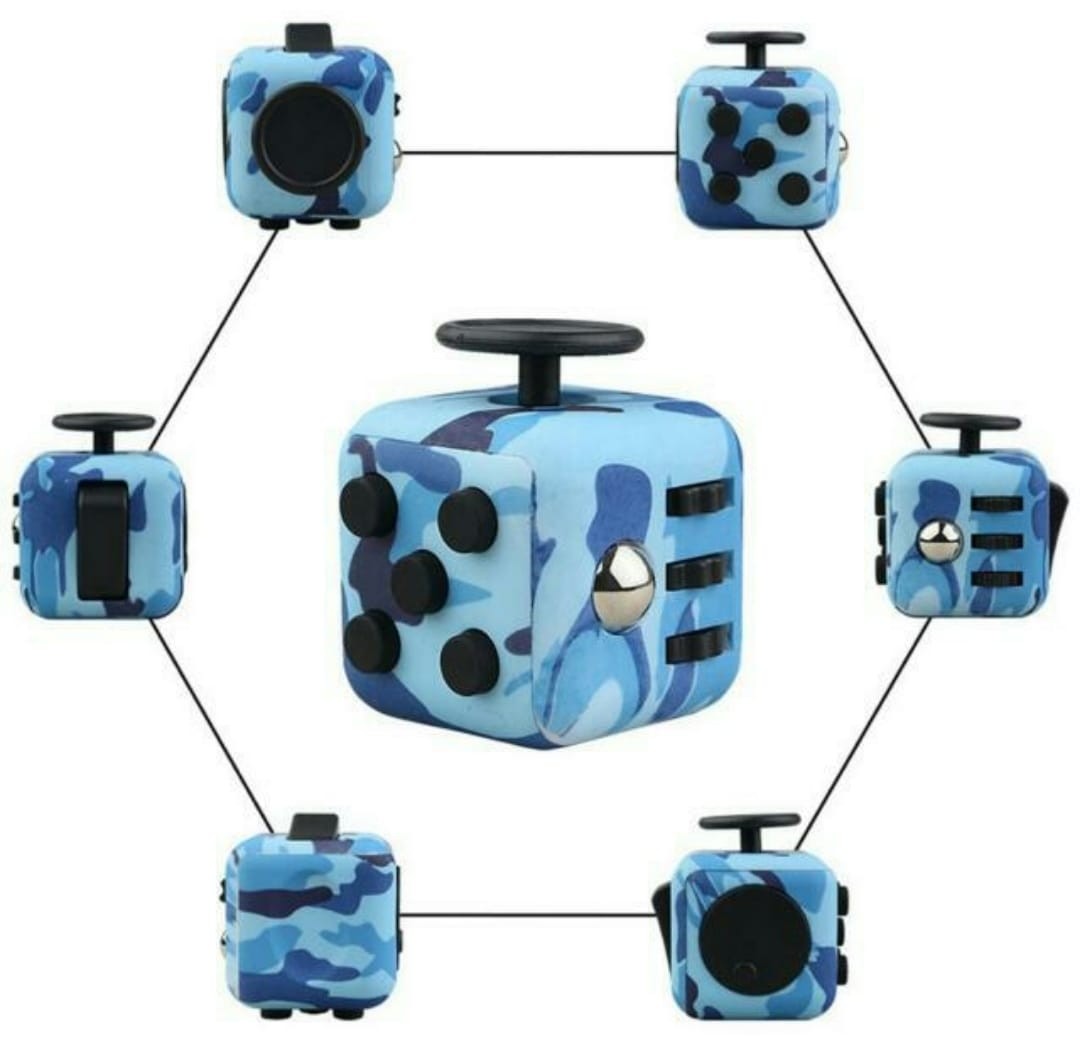 Brand New Camo Fidget Cube Anti Stress Toy - Blue, Hobbies & Toys, Toys ...