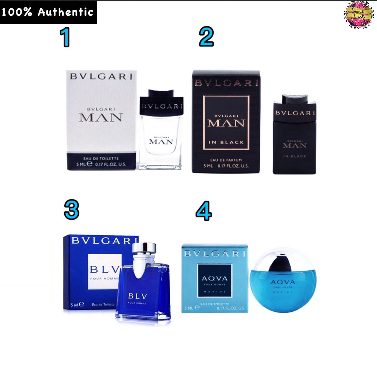 Bvlgari Mini Perfumes/Fragrances (Miniatures) for Him/Men - 5ML Dab On ...
