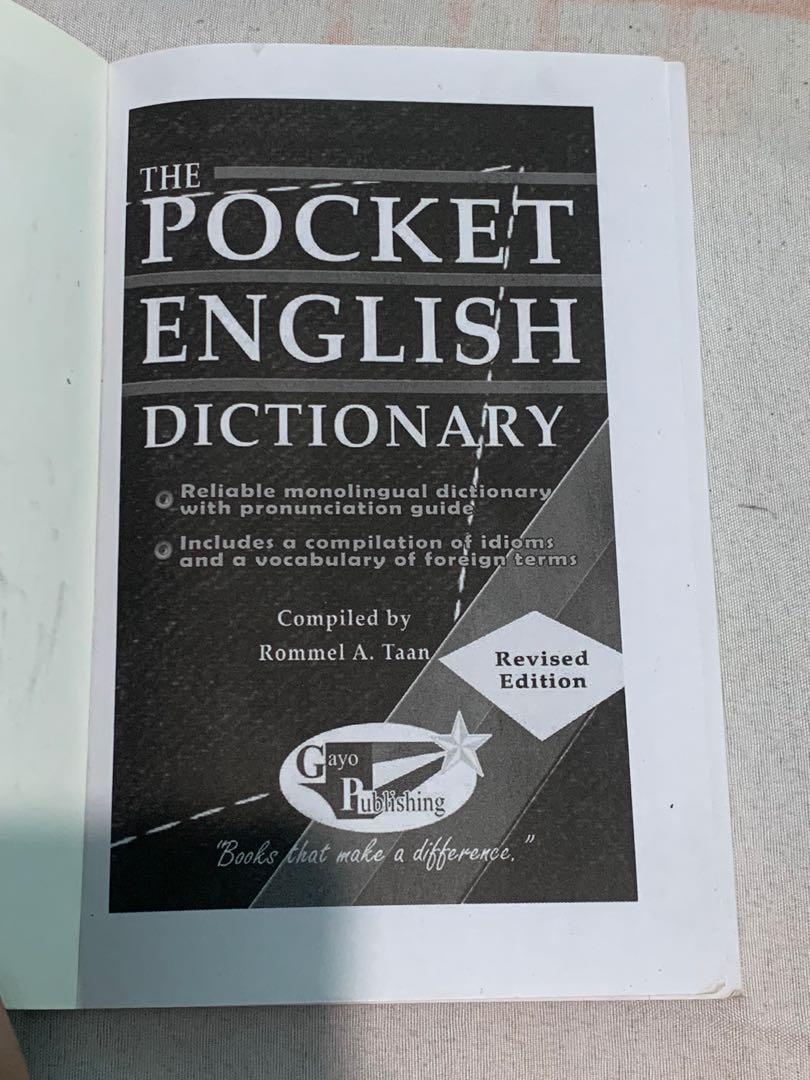 ENGLISH POCKET DICTIONARY, Hobbies & Toys, Books & Magazines, Textbooks ...