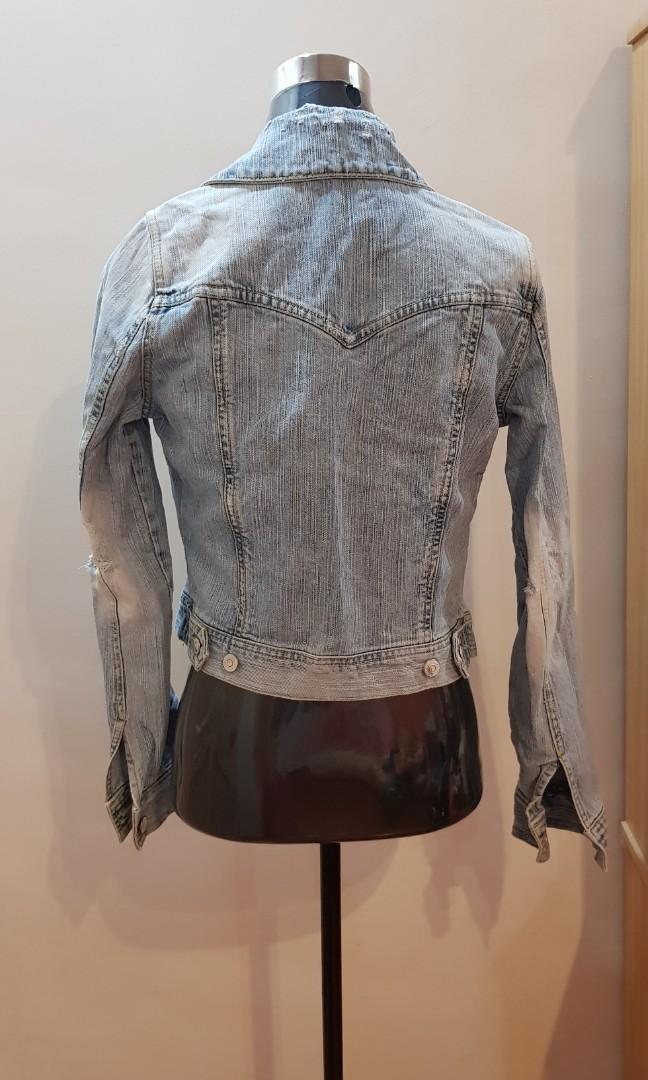 Fishbone denim jacket for ladies, Women's Fashion, Coats, Jackets and ...