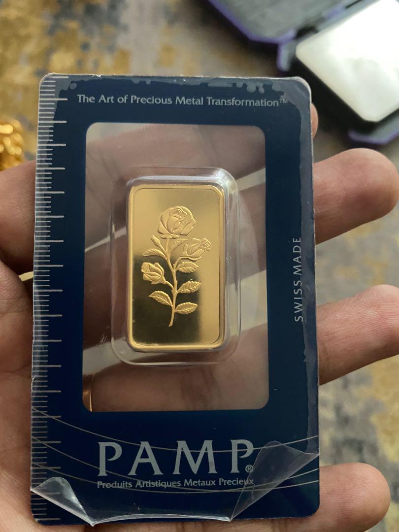 GOLD BAR 999 pamp suisse 20g ROSSA ROSE, Luxury, Accessories on Carousell
