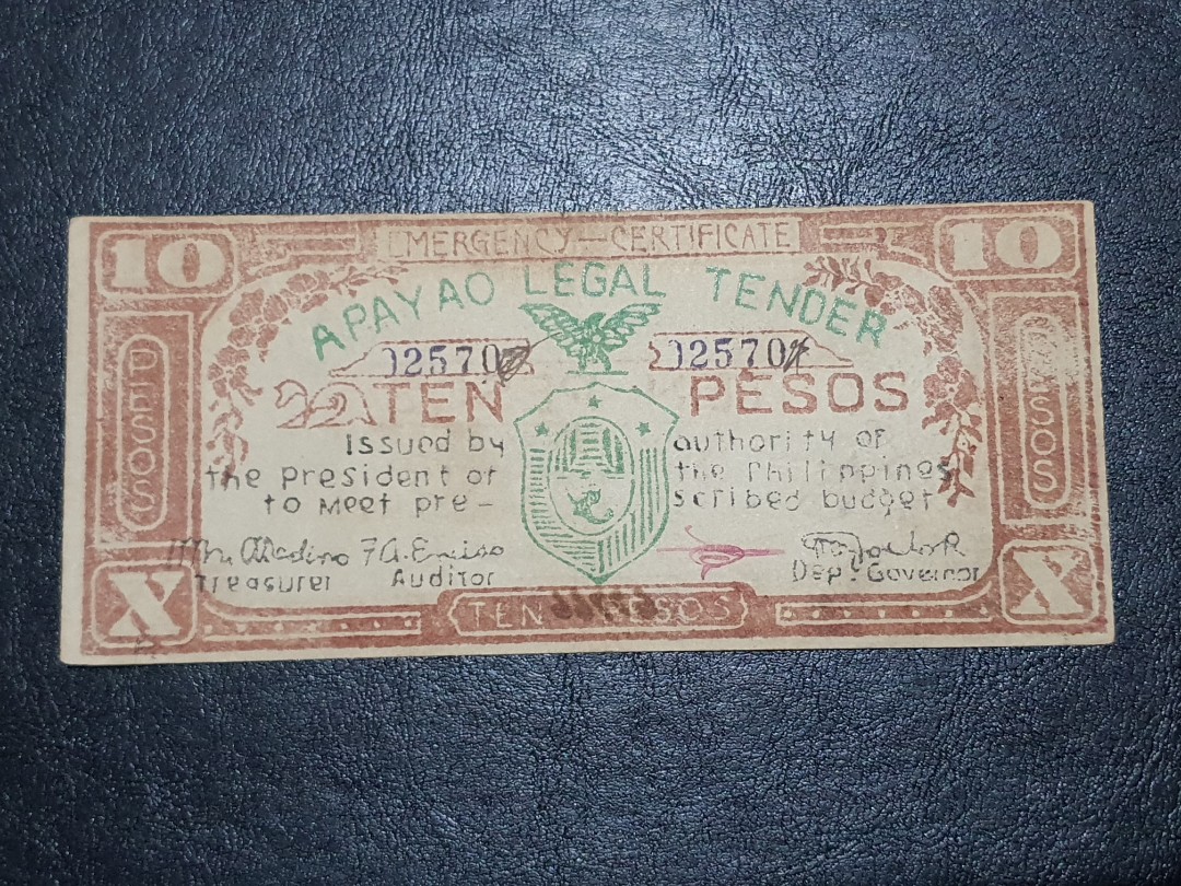 Guerilla note ten pesos apayao legal tender, Hobbies & Toys ...