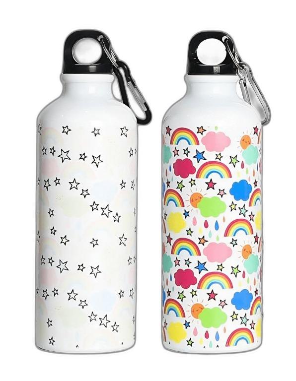 Magic Colour Changing Water Bottle for Kids 500ml Aluminium Ice-Cold ...