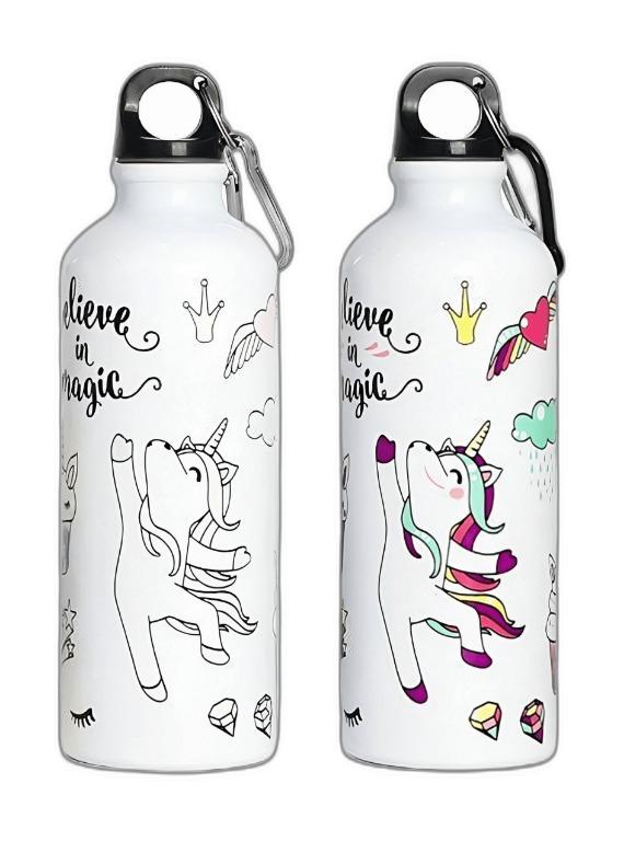 Magic Colour Changing Water Bottle for Kids 500ml Aluminium Ice-Cold ...