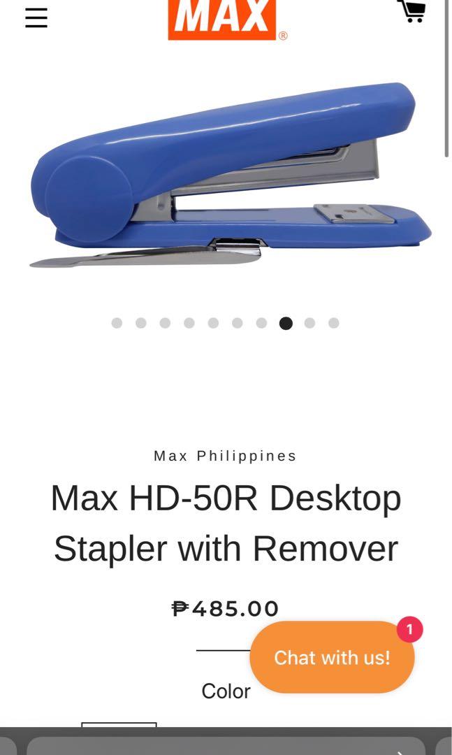 MAX HD-50R Desktop Stapler with Remover (BLUE), Hobbies & Toys ...