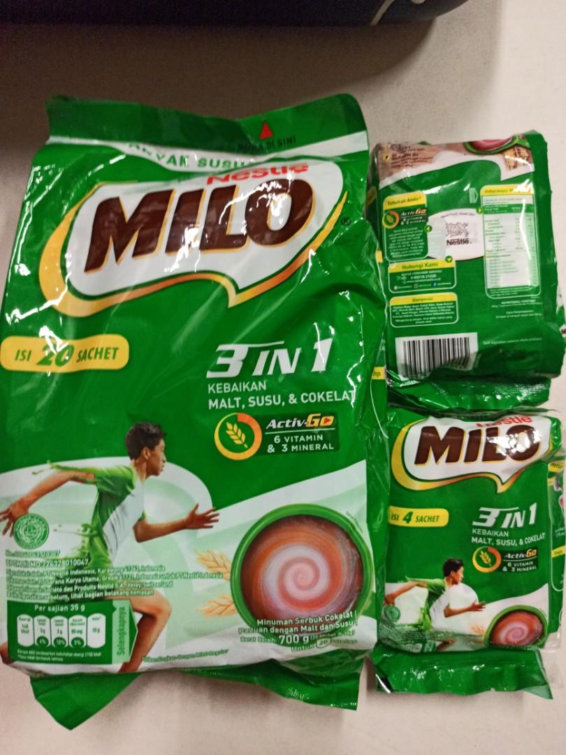 Milo 3 in 1 (24 x 35g), Food & Drinks, Packaged & Instant Food on Carousell