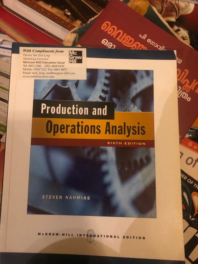 Production and operations analysis, Hobbies & Toys, Books & Magazines ...