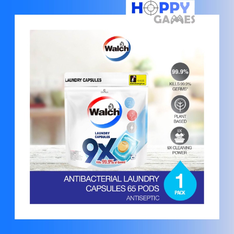READY STOCK! *65 CAPSULE PER PACK* Walch 9x Antiseptic Laundry Capsules ...