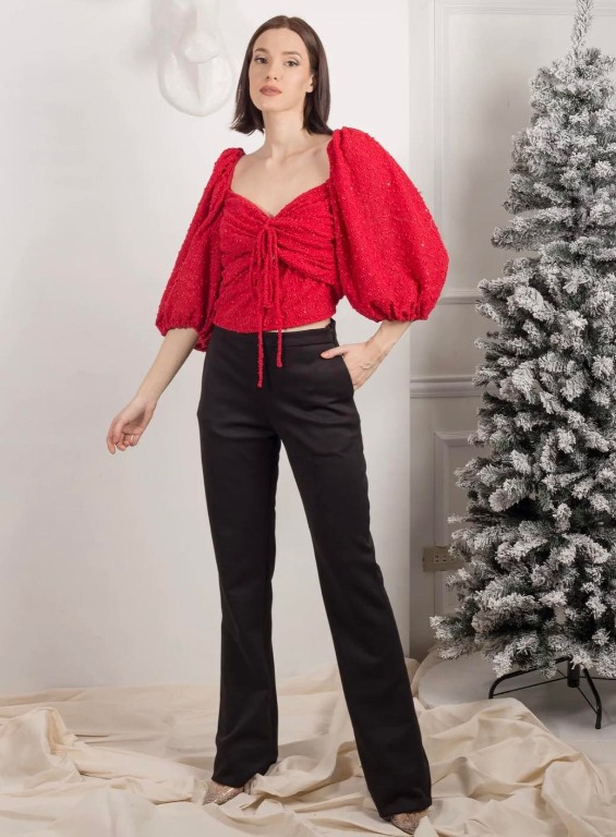 Rica Rico Designs Rudolf Red Top for Parties or Events Medium, Women's ...