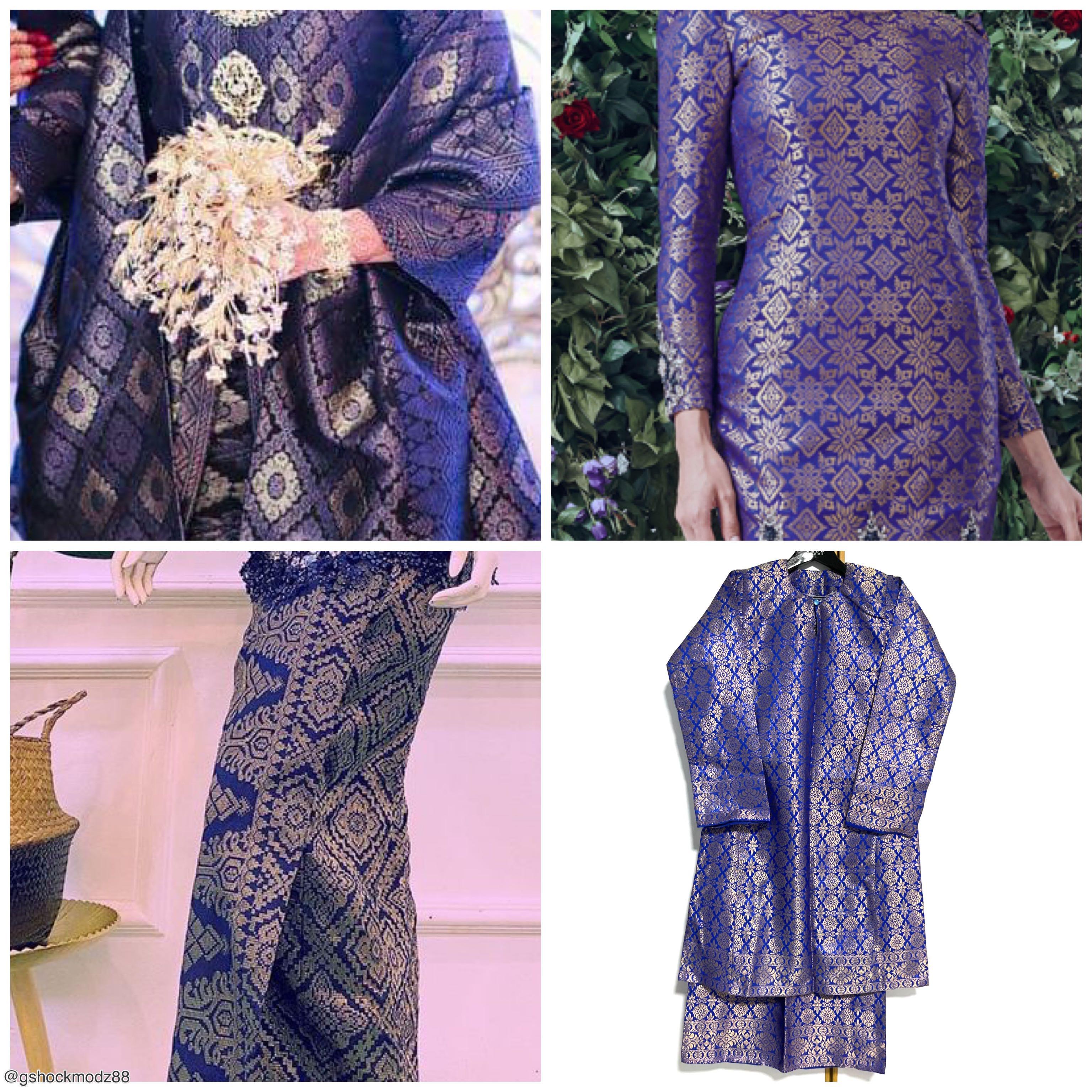 Royal blue kurung songket set, Women's Fashion, Muslimah Fashion, Baju ...