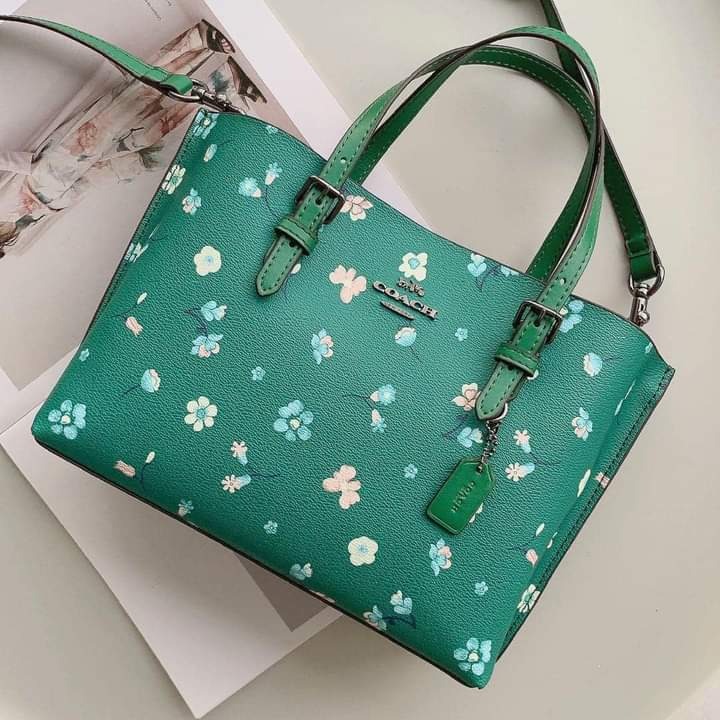Sale!!! COACH Small Mollie GREEN FLORAL 9 3/4" (L) x 7 1/2" (H) x 4 3/4 ...
