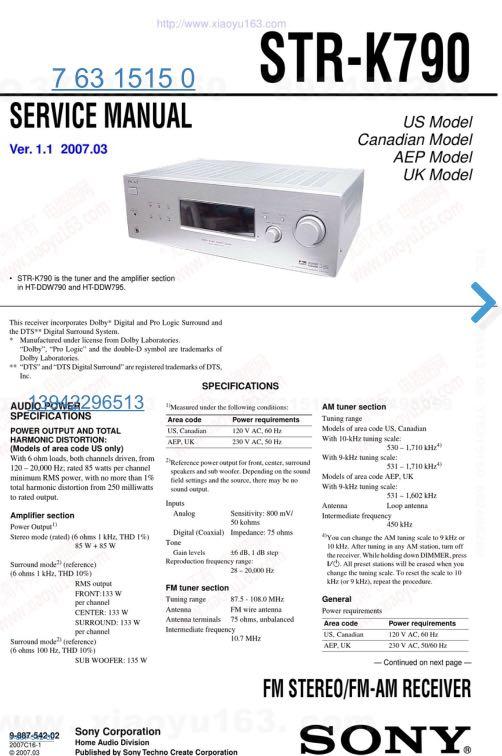 Sony STR-K790 5.1 Silver 800W Home Theater Dolby Digital DTS AM/FM ...