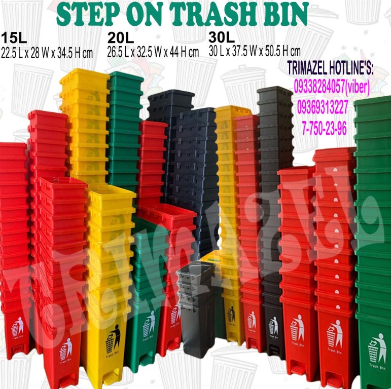 TRASH BIN STEP BIN, Furniture & Home Living, Cleaning & Homecare ...