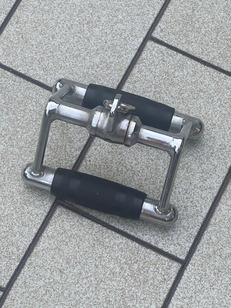 TRIANGLE V SHAPED CHEST PULL BAR CABLE ATTACHMENT WITH RUBBER GRIPS ...