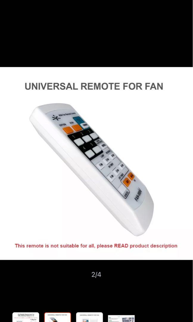Universal remote control, Furniture & Home Living, Lighting & Fans ...