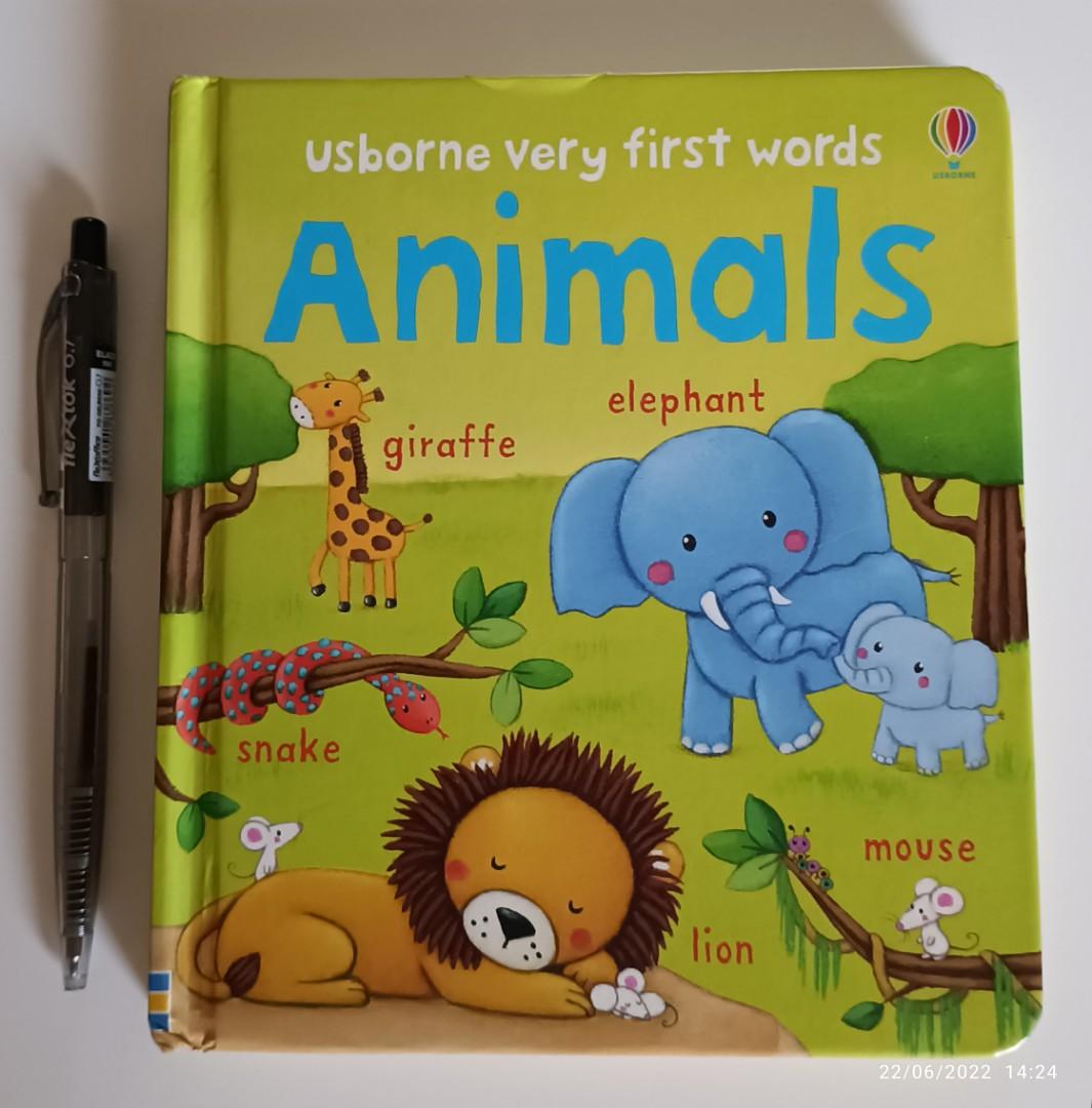 usborne very first words Animals Board Book, Hobbies & Toys, Books ...