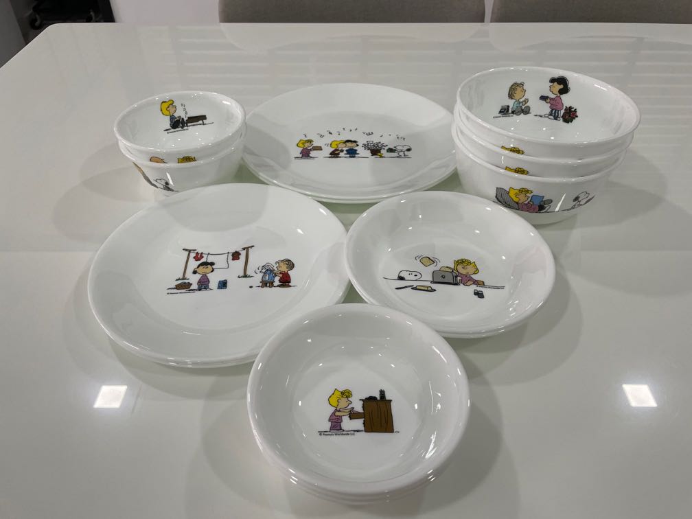 15 pieces Corelle Snoopy Peanuts Colored Edition, Furniture & Home ...