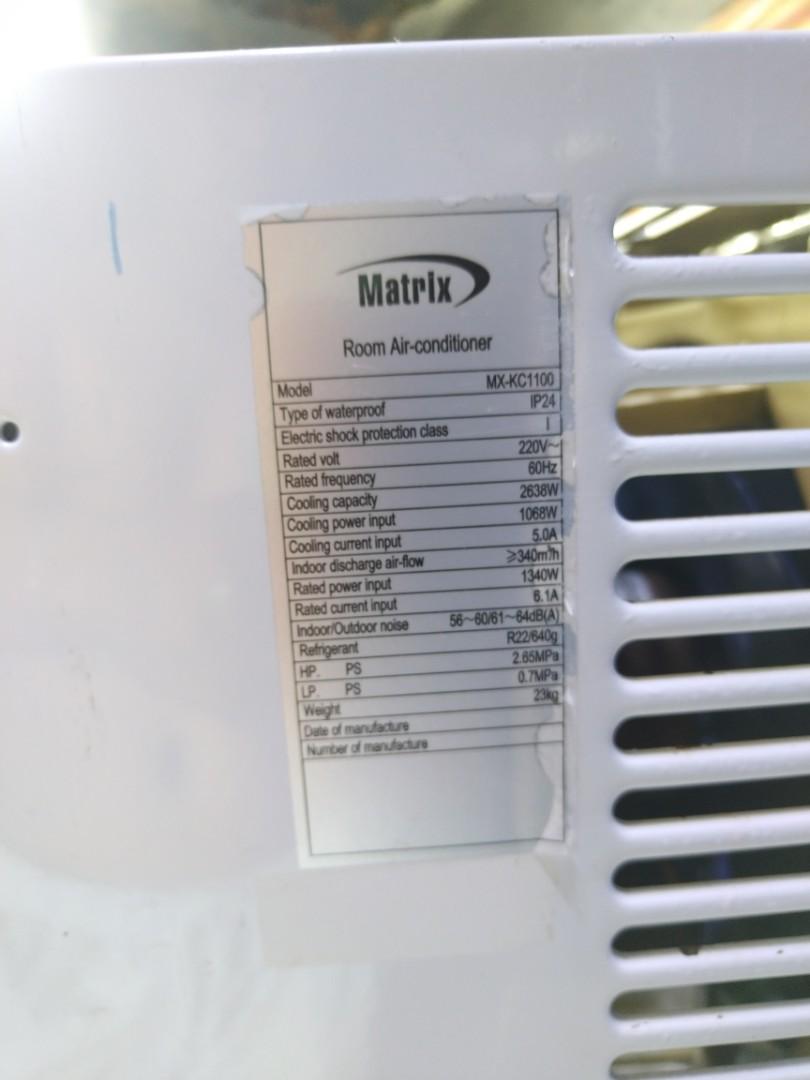 2nD HAND DIGITAL MATRIX air con. 1HP W/ orig REMOTE ., TV & Home ...