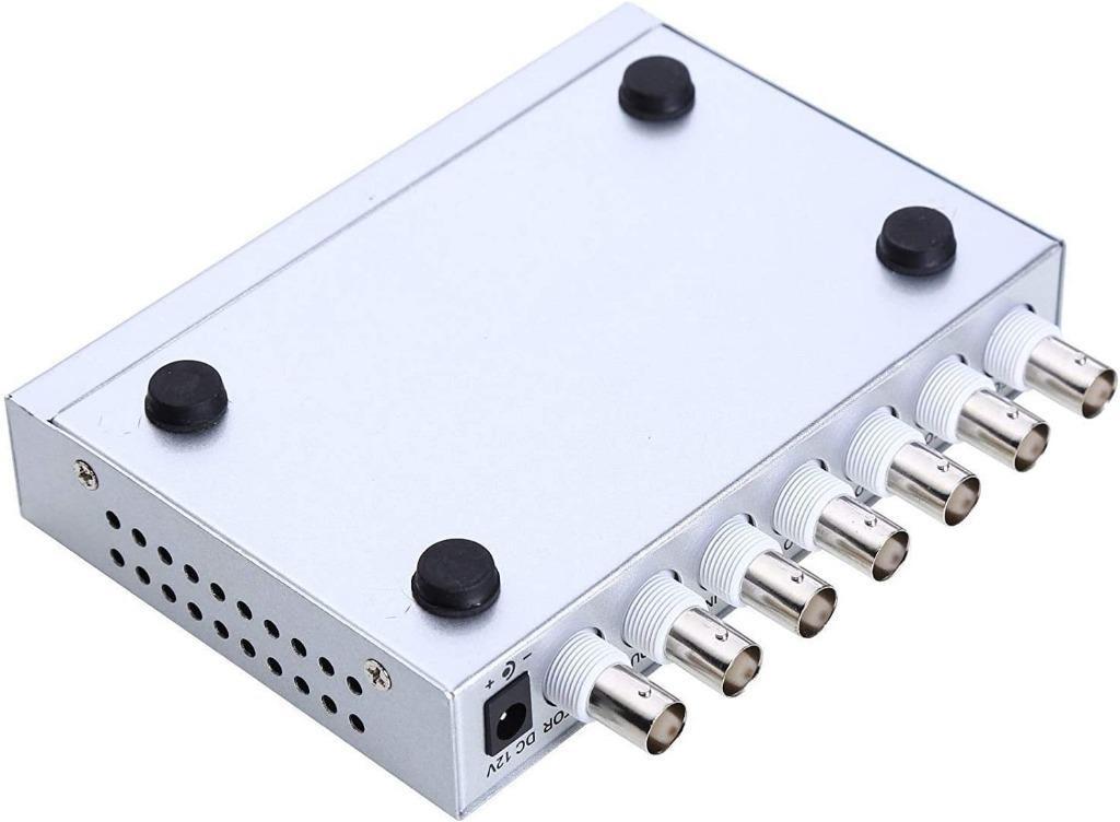 4 Channel Color Quad System Video Splitter CCTV DVR Camera Processor Remote Control with 7 BNC ...