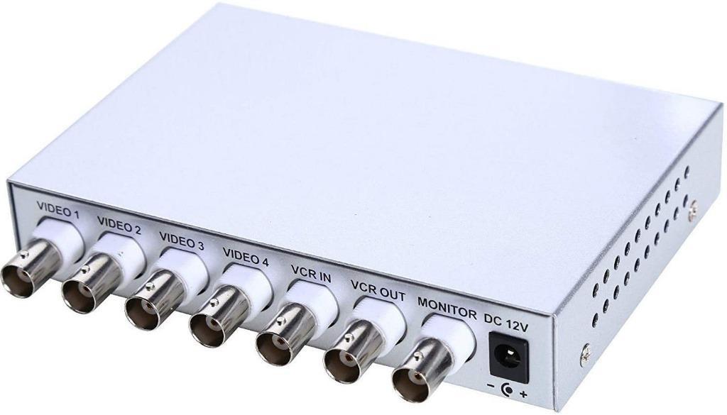4 Channel Color Quad System Video Splitter CCTV DVR Camera Processor ...