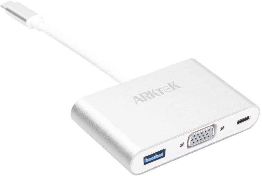 ARKTEK USB-C to VGA Adapter USB Type C to VGA with USB 3.0 and USB-C ...