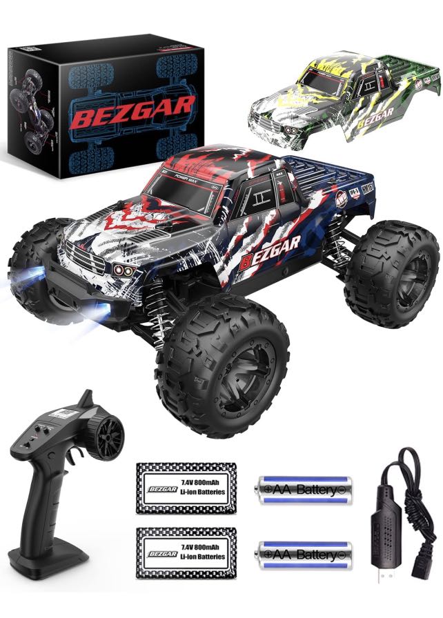 BEZGAR 7 Hobbyist Grade 1:16 Scale Remote Control Truck, 4WD High Speed ...