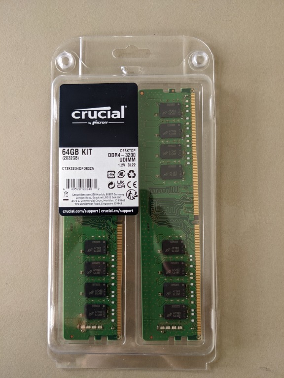 Crucial Ram Gb Kit X Gb Ddr Mhz Cl Desktop Memory Computers Tech Parts