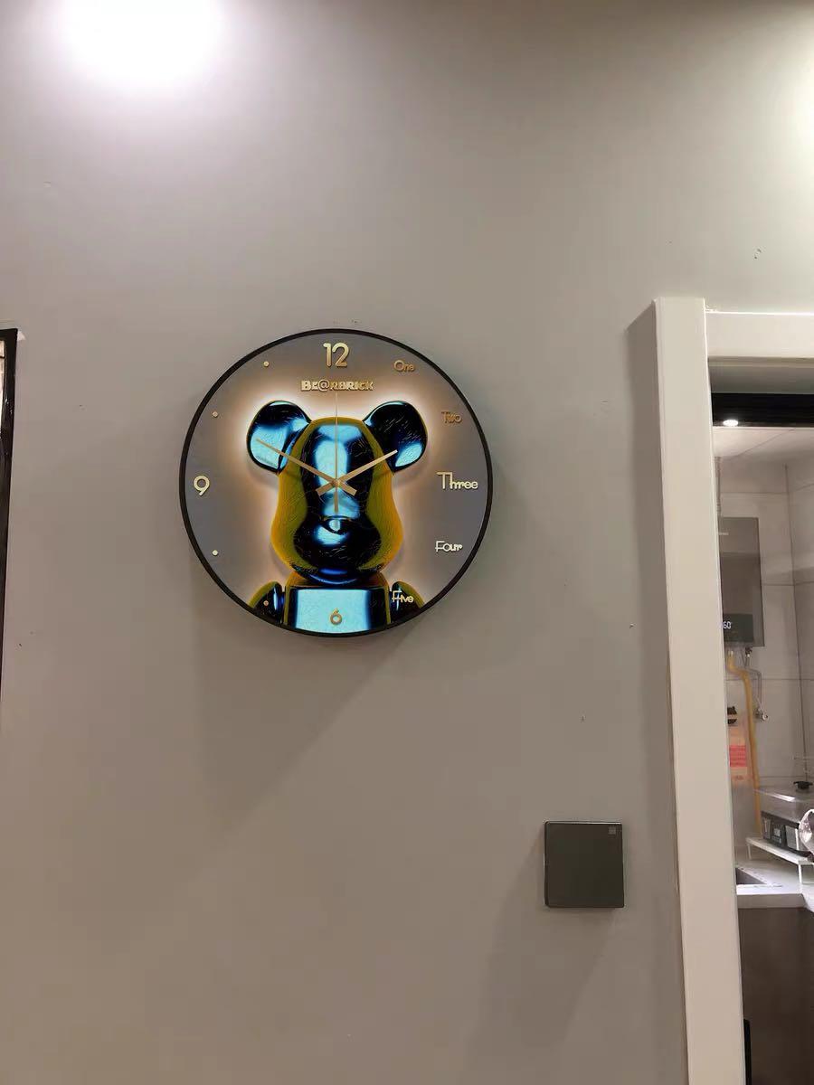 Custom clock bearbrick design style hype, Furniture & Home Living, Home ...