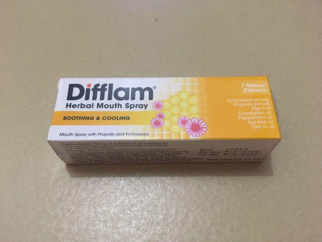 Difflam Herbal Mouth Spray 15ml (Brand New), Health & Nutrition, Health Supplements, Health Food ...