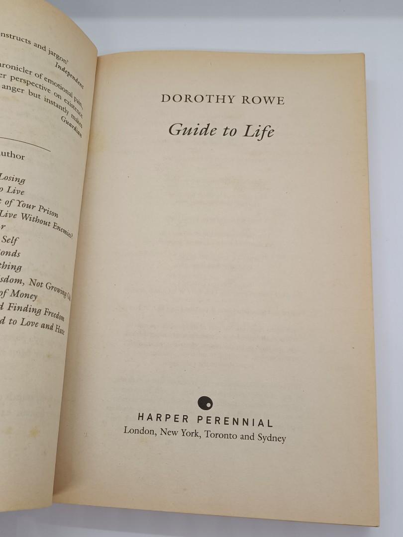 Guide to Life by Dorothy Rowe, Hobbies & Toys, Books & Magazines ...
