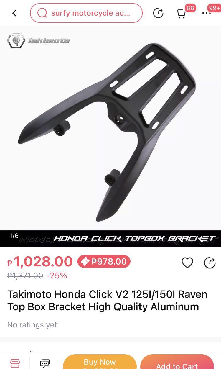 Honda click 125/ 150 top box bracket, Motorbikes, Motorbike Parts ...