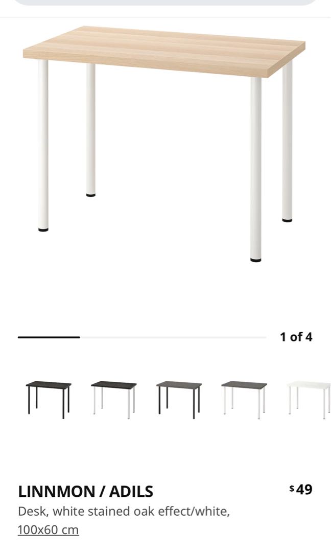 Ikea table Linnmon Adils, Furniture & Home Living, Furniture, Tables ...