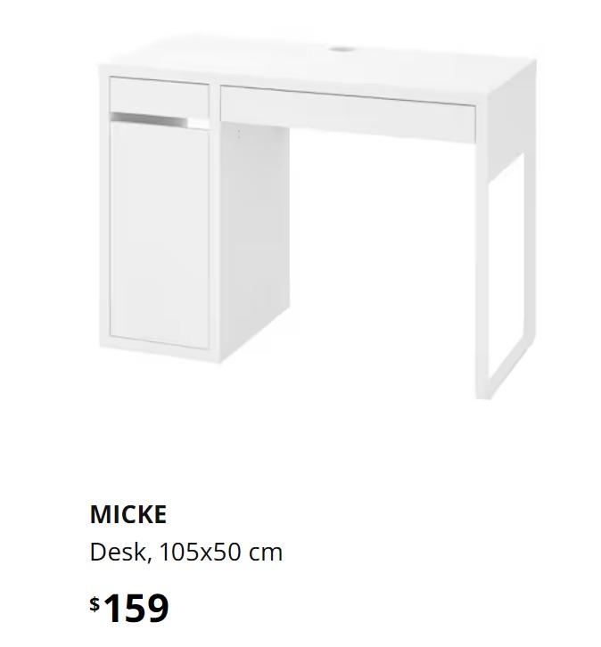 MICKE desk with the now discontinued MICKE Add-on unit high, Furniture ...