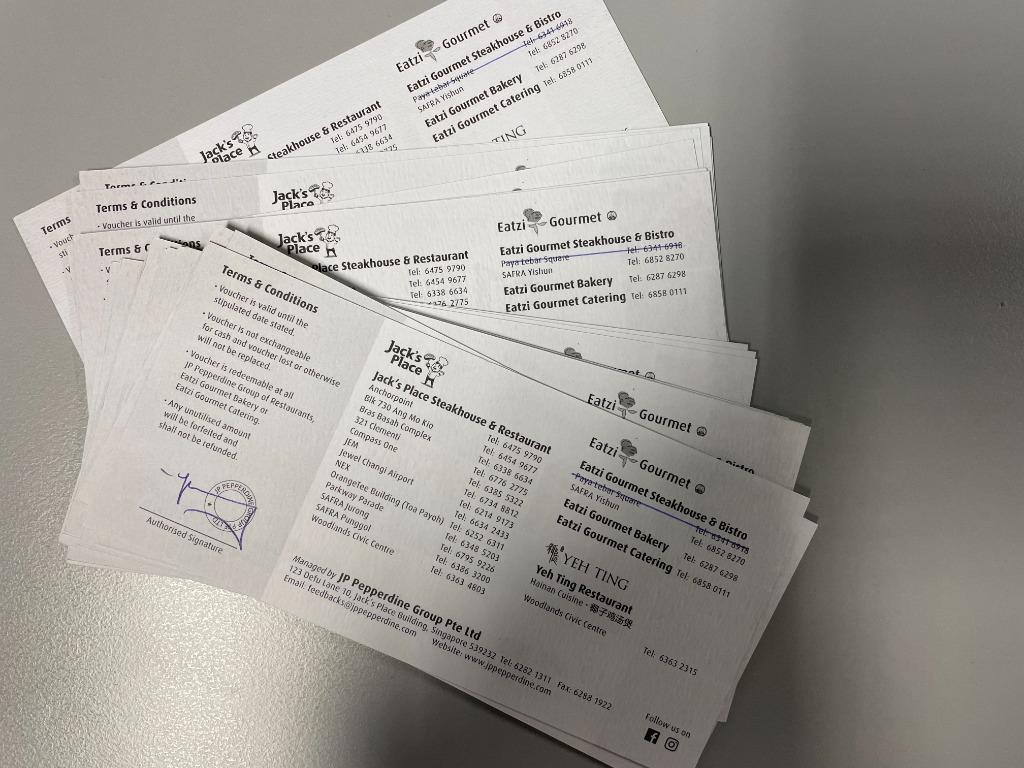 Jack's Place cash voucher (Face value S$200), Tickets & Vouchers ...