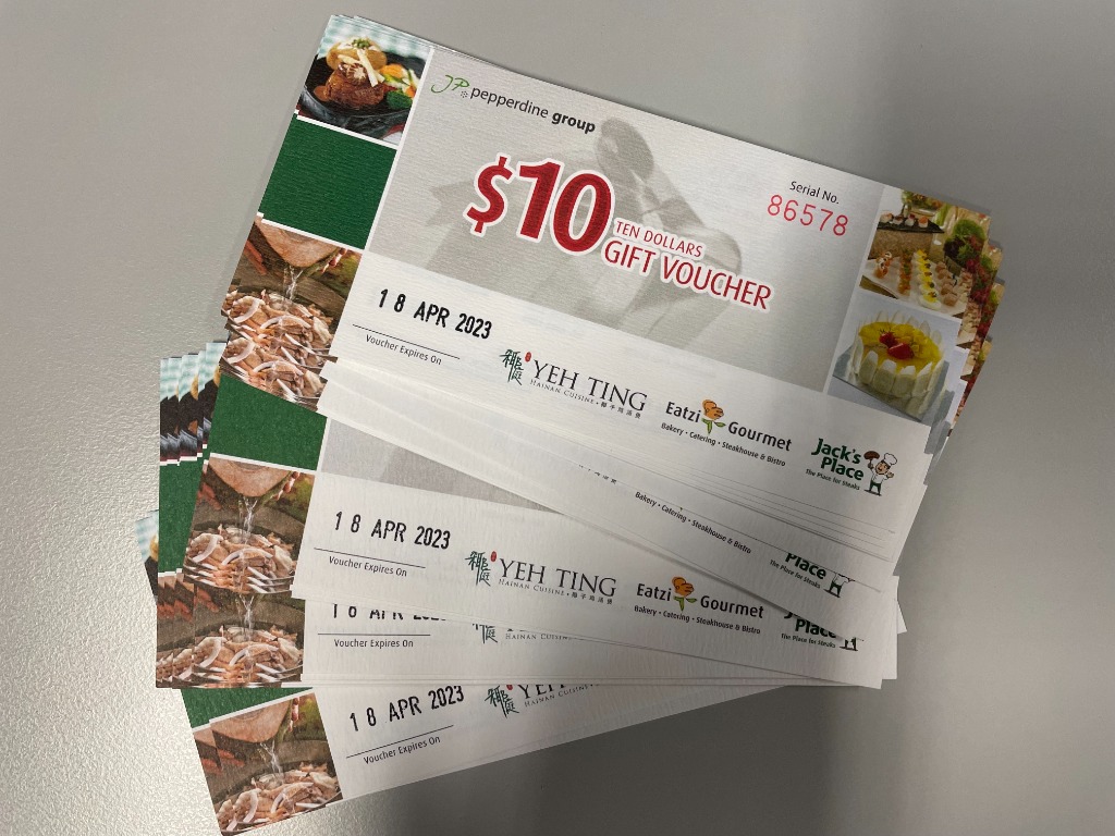 Jack's Place cash voucher (Face value S$200), Tickets & Vouchers ...