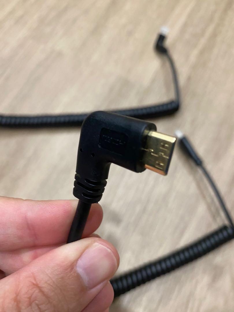 Mini HDMI (L-shape) to HDMI coil cable, Computers & Tech, Parts ...