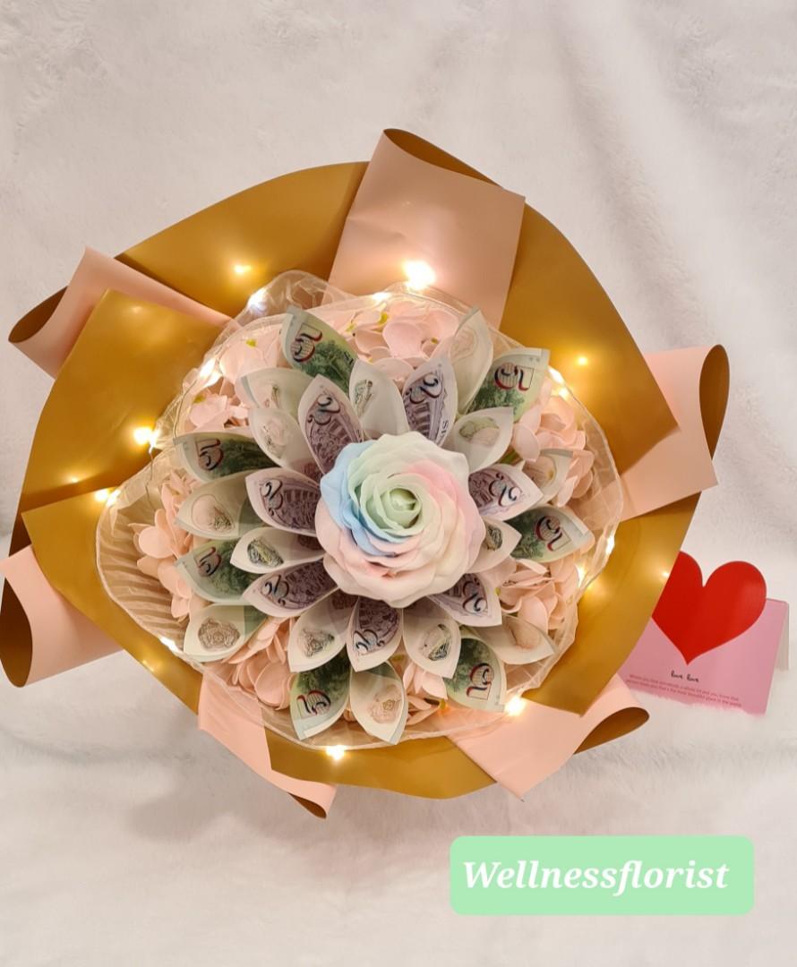 New! Rainbow rose money bouquet (Birthday | Valentine's day |Mother's ...