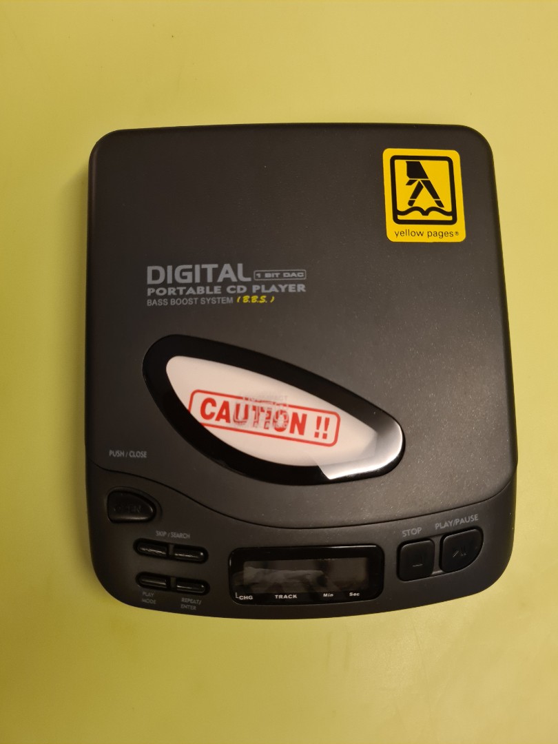 Portable CD Player with Yellow Pages Sticker, Hobbies & Toys ...