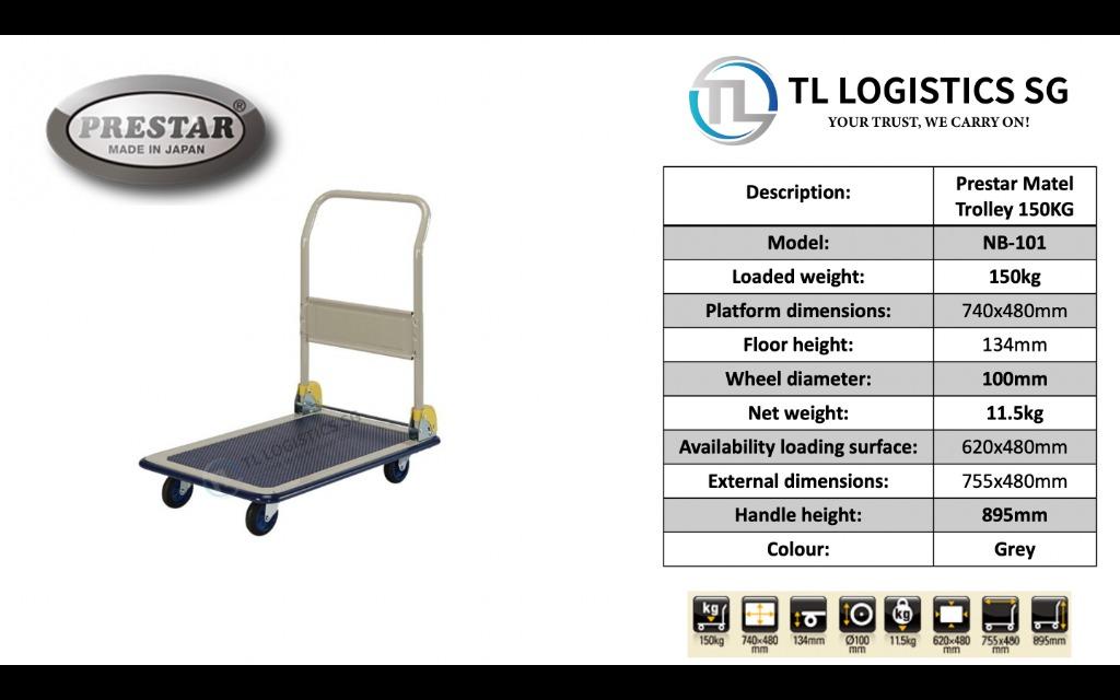 Prestar Metal Trolley 150kg, Furniture & Home Living, Home Improvement ...