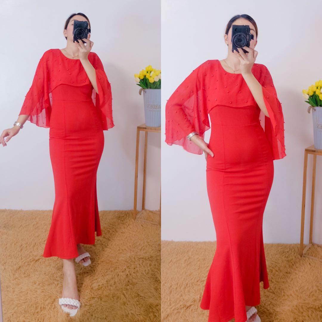 Red long dress, Women's Fashion, Dresses & Sets, Dresses on Carousell
