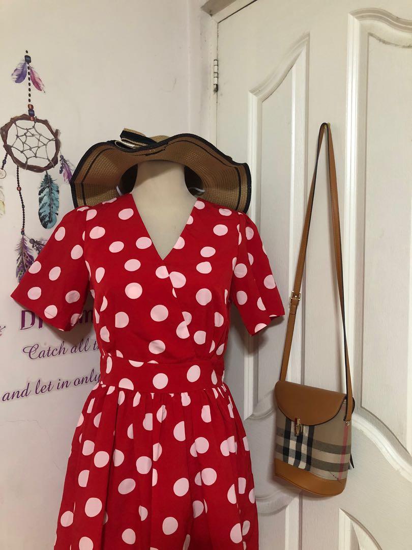 Red polka dots dress, Women's Fashion, Dresses & Sets, Dresses on Carousell