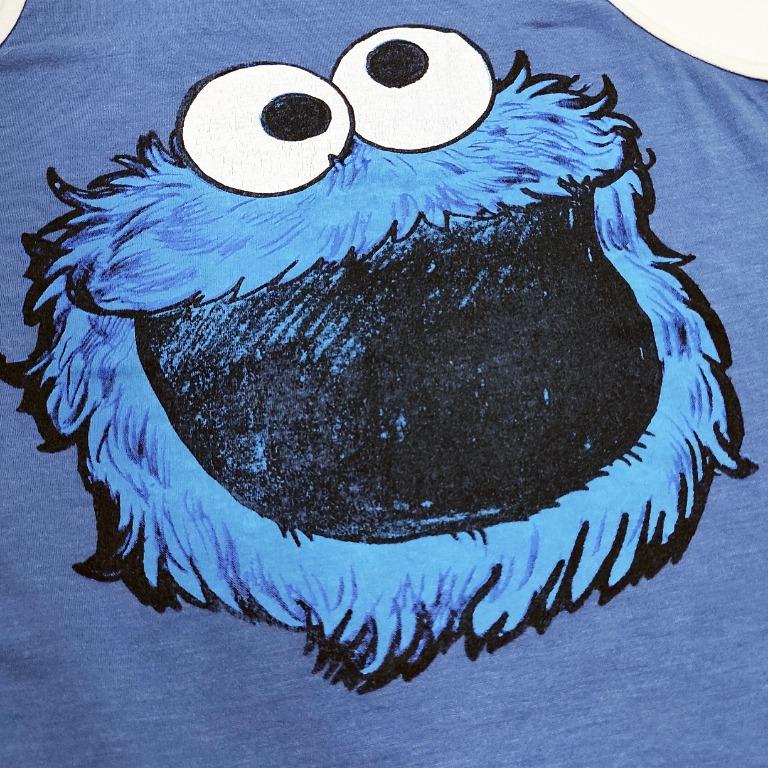 Sesame Street Blue Cookie Monster Tank Top, Men's Fashion, Tops & Sets ...