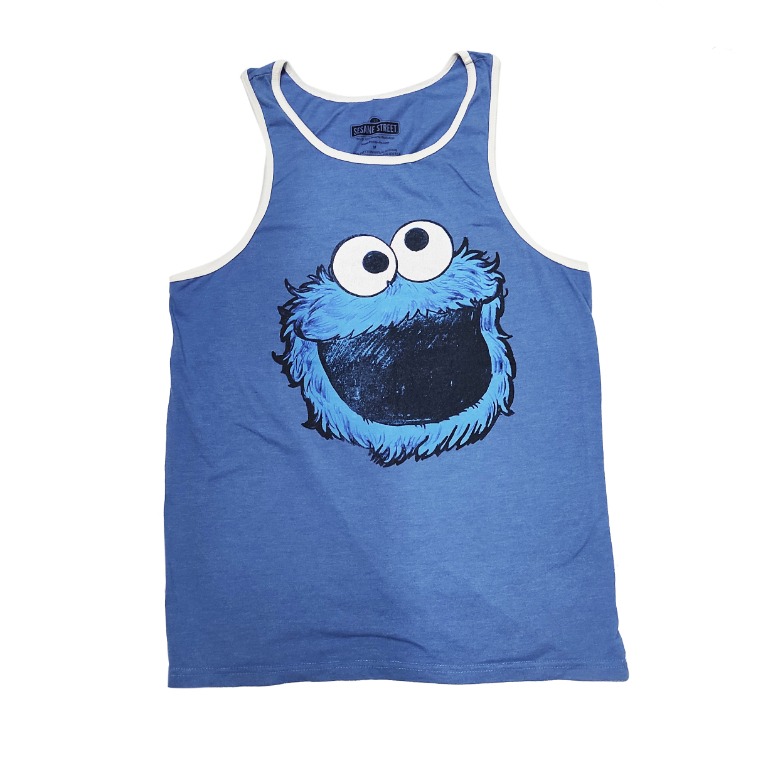 Sesame Street Blue Cookie Monster Tank Top, Men's Fashion, Tops & Sets ...
