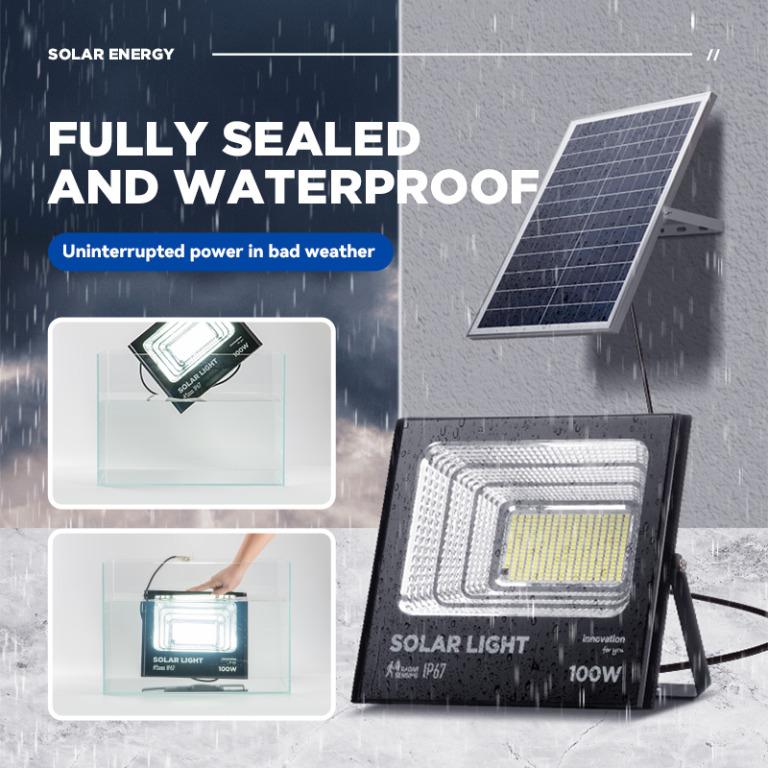 Solar LED Flood Light 100w Daylight IP67 Outdoor Waterproof, Furniture ...