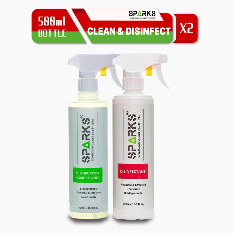 SPARKS Multipurpose Home Cleaner (500ml) and SPARKS Disinfectant Spray ...