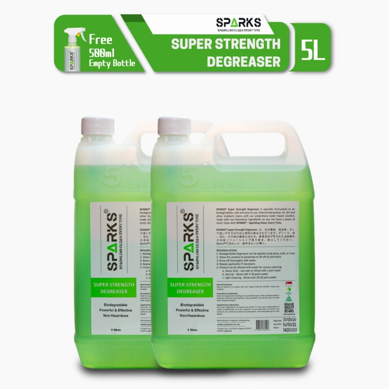 SPARKS Super Strength Degreaser (5 Litres) | Bundle of 2 Set | Free ...