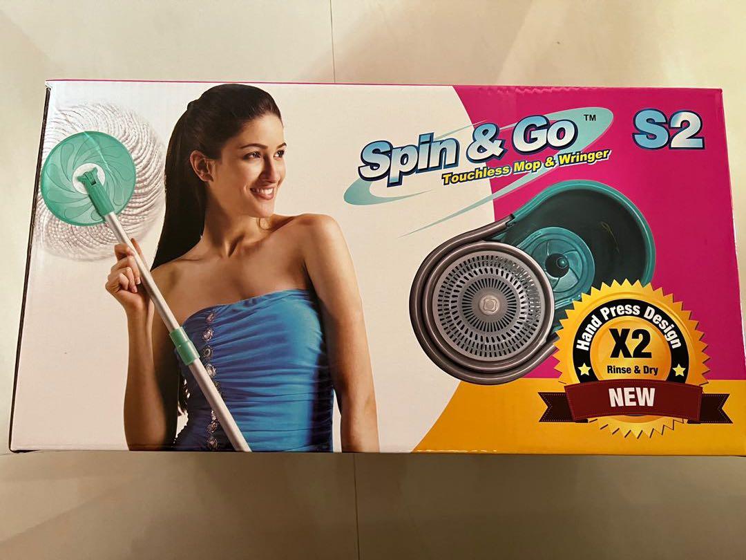 Spin & Go Touchless Mop & Wringer, Furniture & Home Living, Cleaning ...