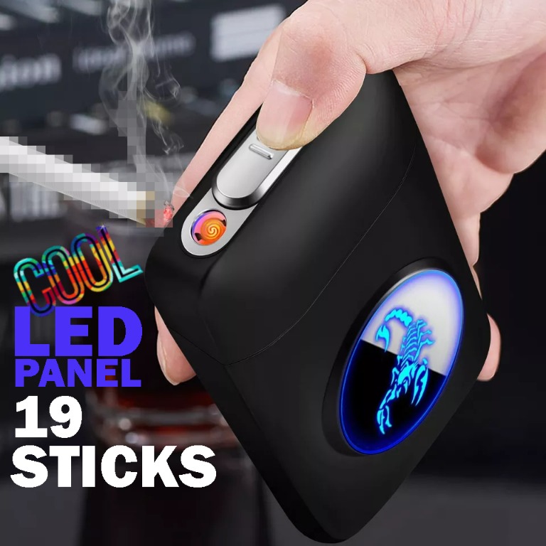 {Can Customize) Super Cool LED Cigarette Case Box With Electric Lighter ...