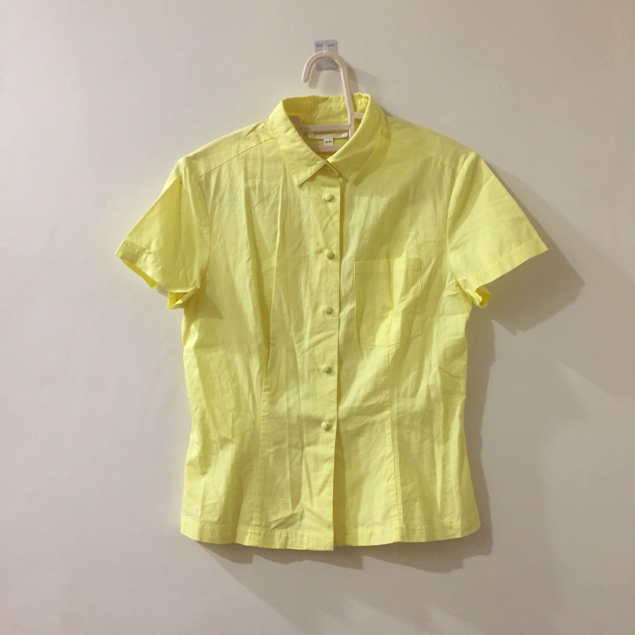 Vintage Yellow Polo, Women's Fashion, Tops, Others Tops on Carousell