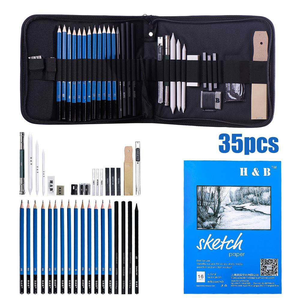 035 PCS Drawing Sketching Set Professional Art Set With Sketch Graphite ...